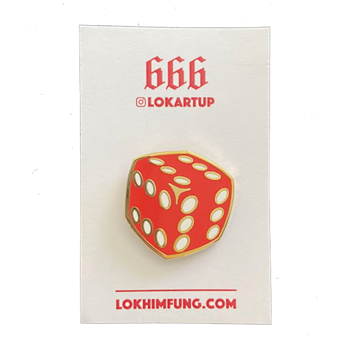 Red 666 Dice Enamel Pin by Lok Him Fung @lokartup | Slice - Shop ...